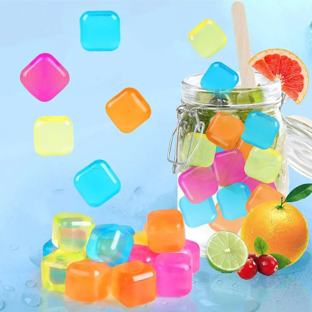 Plastic-Ice-Cubes-20Pack-Colorful-Refreezable-Ice-Cubes-for-drinks ...