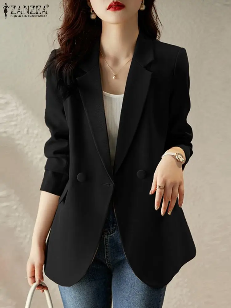 ZANZEA-Blazer-de-manga-comprida-feminino-gola-lapela-jaquetas-de-escrit-rio-OL-moda-feminina ...