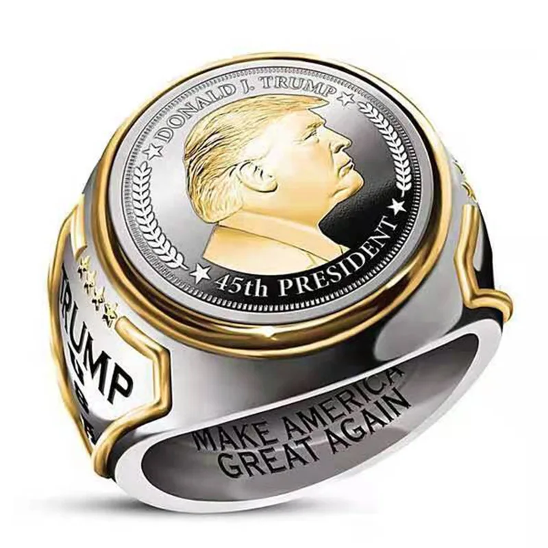 Cheap Ring Fashion Usa President Trump Ring Most Recent Jewelry Silver ...