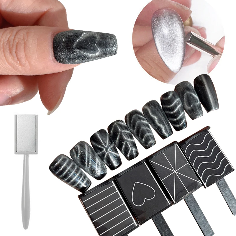 Magnetic-Nail-Art-Stick-Cat-Eye-Nail-Gel-Magnets-Bar-Heart-Wave-Stripe ...