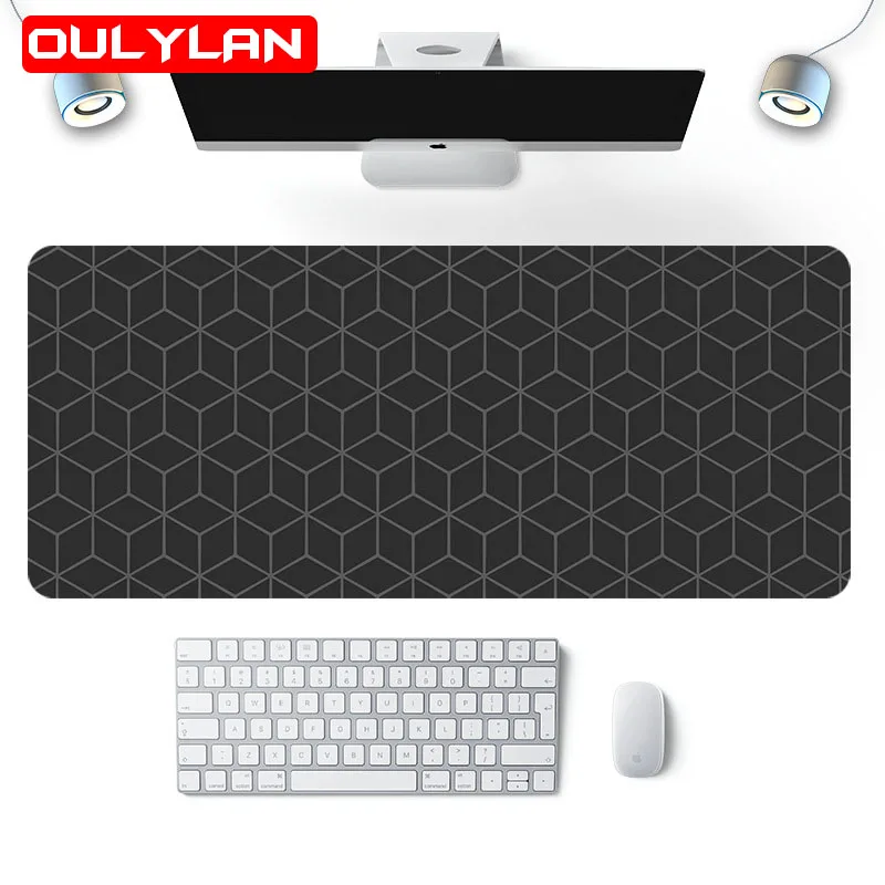 Simple-Black-Mouse-Pad-Super-Large-Gaming-Keyboard-Pad-Thickened-Rubber ...