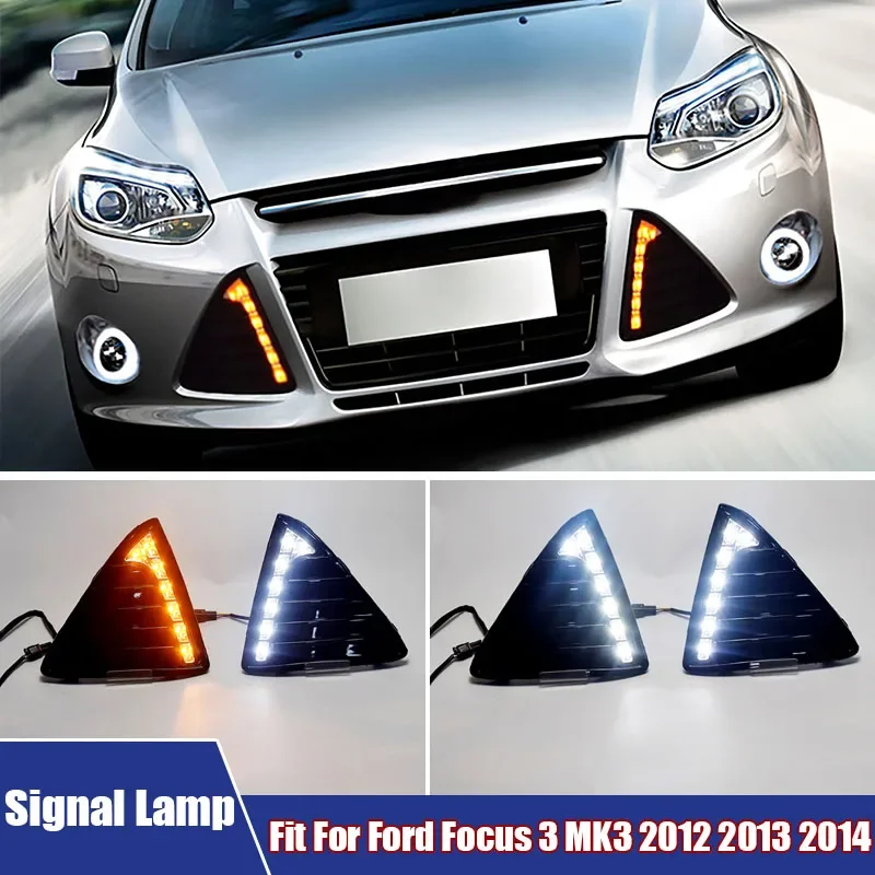 A Pair of LED Car Lights Front Bumper Daytime Running Light Waterproof ...
