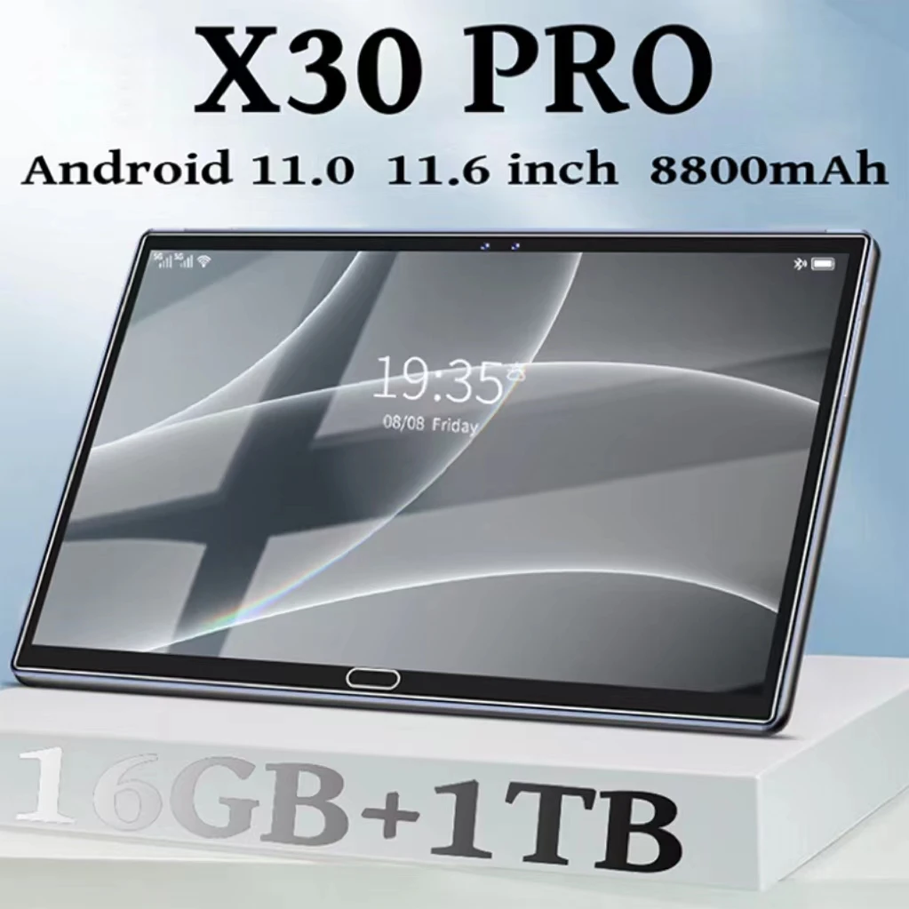 Nowy X30pro Tablet 11.6 cal z systemem Android 11.0 tabletek 16GB 1TB ROM Deca Core Google Play ...