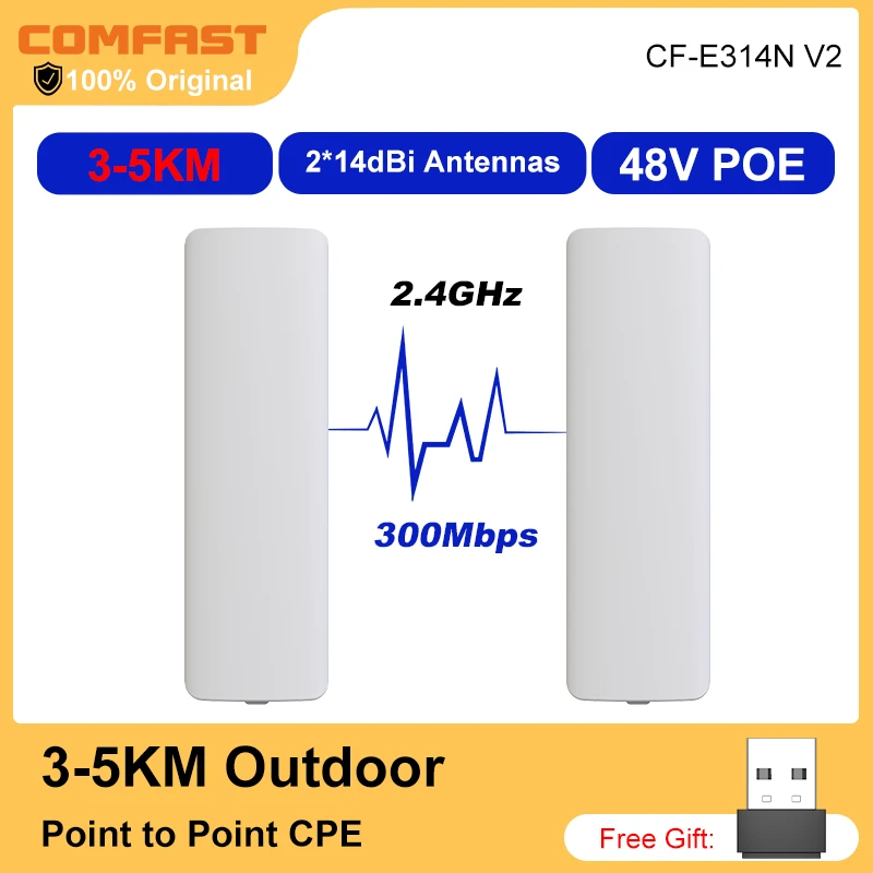 3-5KM-Long-Range-Outdoor-CPE-300Mbps-500mW-Wireless-Bridge-2-14dBi ...