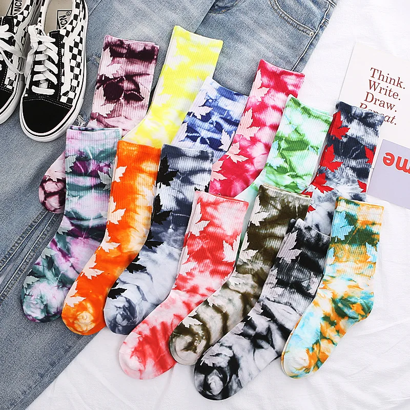 New-men-s-and-women-s-tide-socks-INS-street-basketball-socks-tie-dye ...