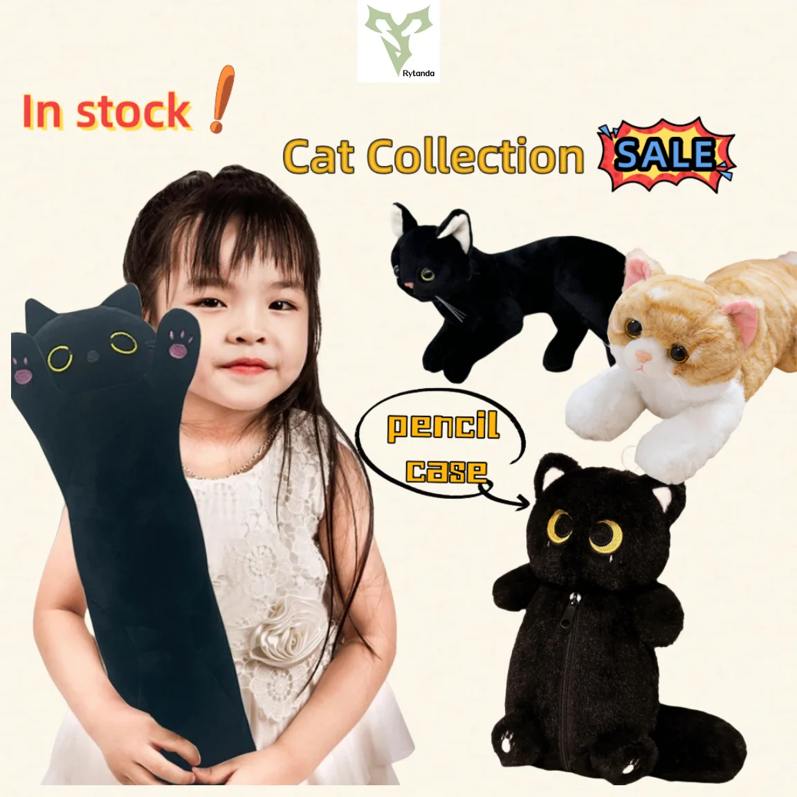 Long-Body-Cat-Cushion-Kitten-Plush-Toys-Simulated-Cat-plushies-Pillow ...