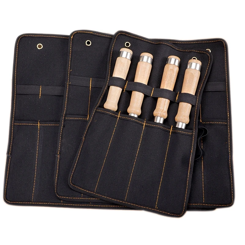 Chisel Carrying Case Canvas Pocket Tool Roll Holder Wrench Pouch ...