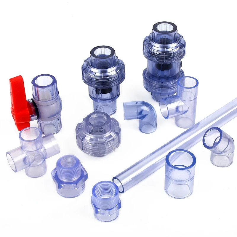 1PC-Transparent-Blue-UPVC-Pipe-Connectors-Aquarium-Fish-Tank-Water-Tube ...
