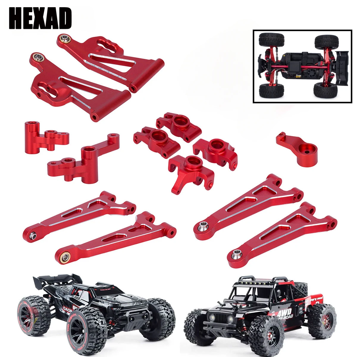 Metal-CNC-Steering-Cup-Rear-Axle-Seat-Front-Rear-Swing-Arms-Servo-Arm ...