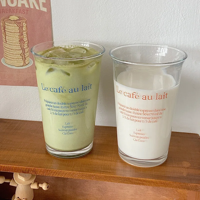 Large-Capacity-Glass-Cup-Creative-Letter-Printed-Coffee-Mug-Korean-INS ...