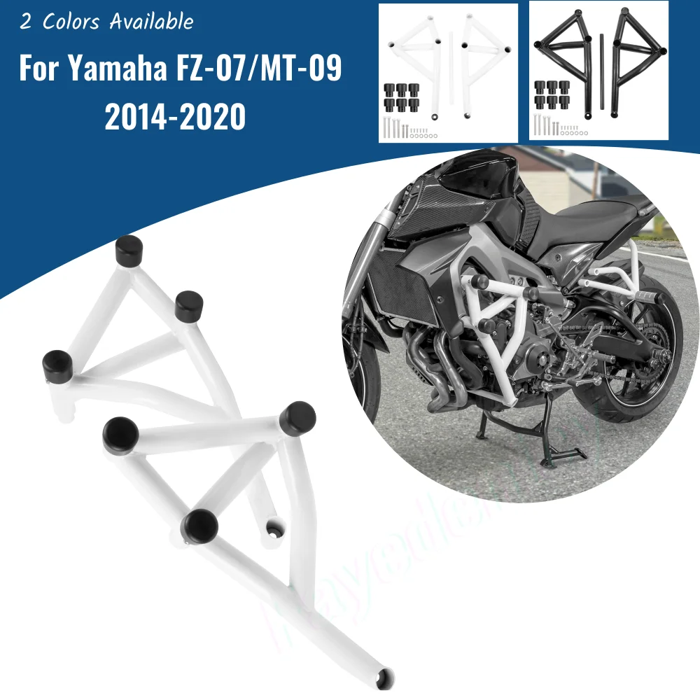 MT 09 FZ 09 Crash Bar Motorcycle Stunt Cage Engine Guard Bumpers for ...