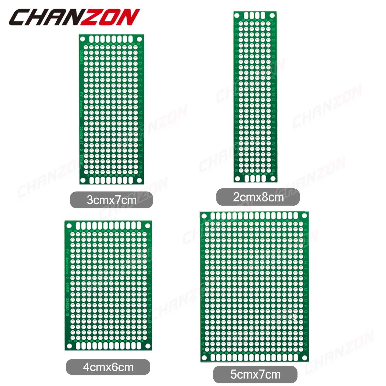20 Pcs ( 2X8 3X7 4X6 5X7 ) Double Sided Printed Circuit PCB Board ...