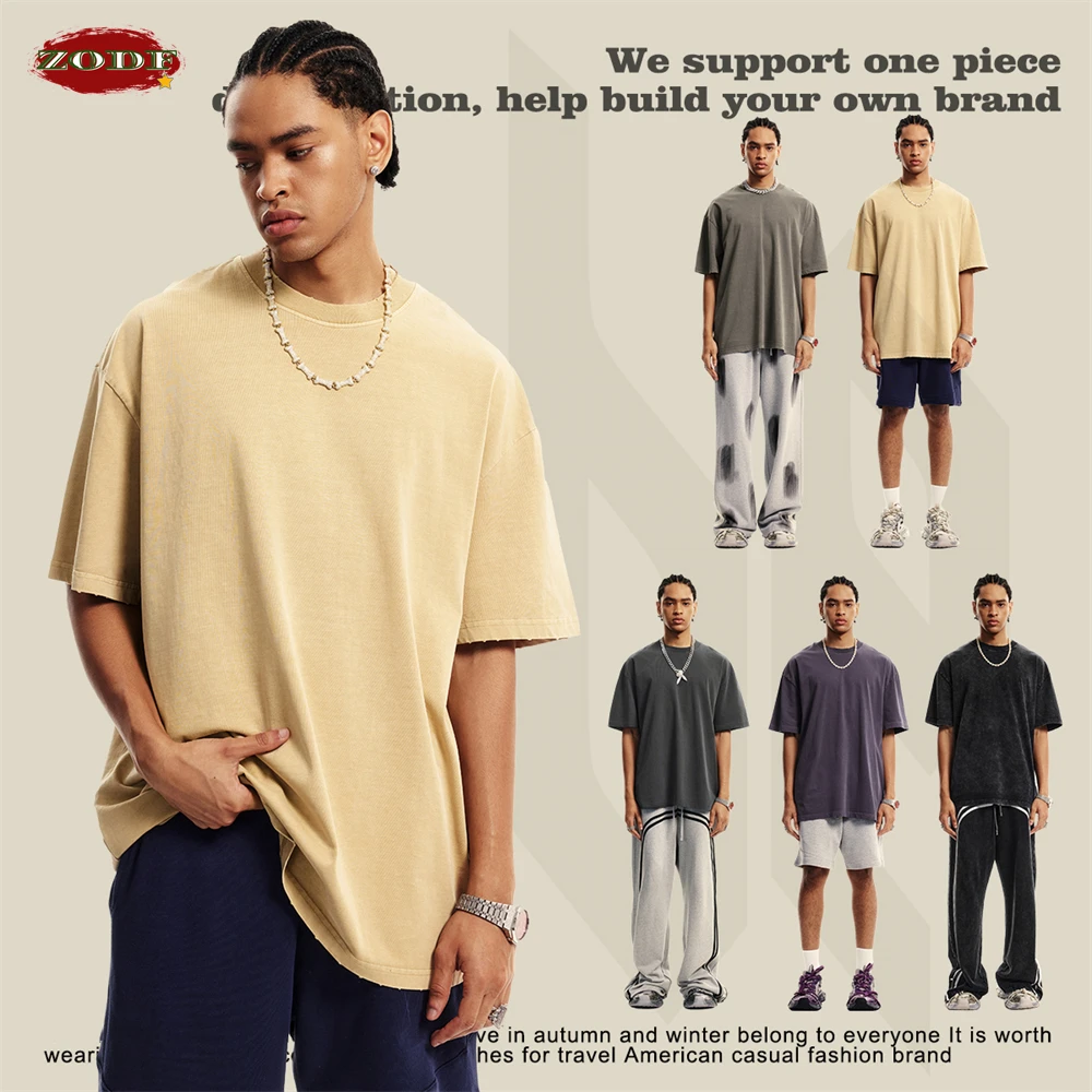 ZODF-Camiseta-Vintage-de-algod-n-lavado-para-hombre-camisa-b-sica ...