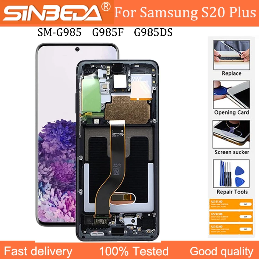 Tela-de-toque-lcd-Incell-oled-com-moldura-para-samsung-galaxy-s20-plus ...