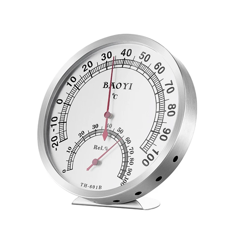 Baoyi 4 Types Household Thermometer/humidity Meter Hd Round Shape Clock ...