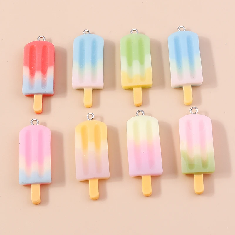 10pcs-Cartoon-Resin-Candy-Color-Kawaii-Ice-Cream-Popsicle-Charms-for ...