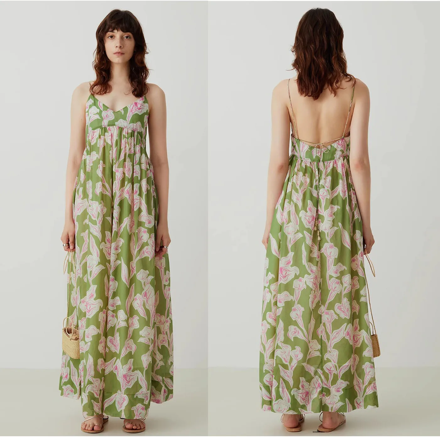 Women-Sexy-Printed-Sleeveless-Deep-V-neck-Backless-Suspender-Maxi-Dress ...