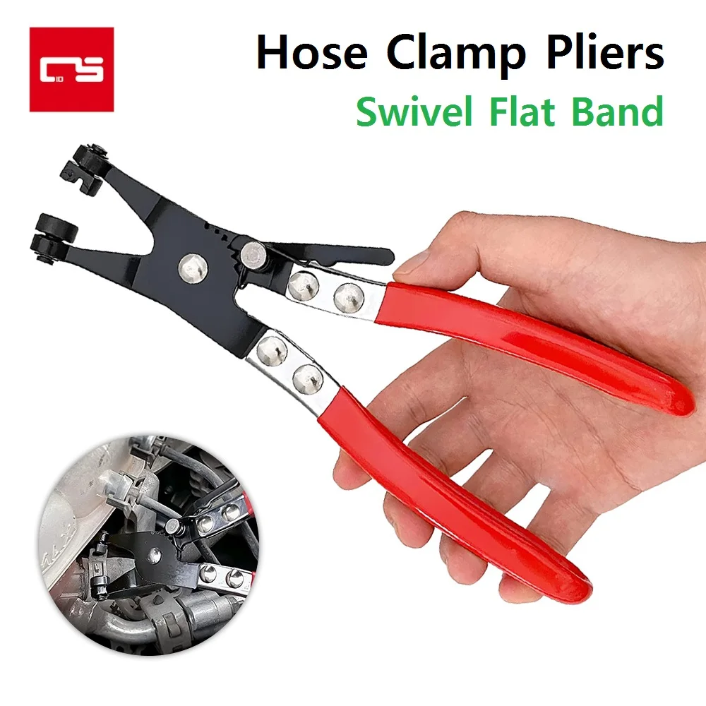 Hose-Clamp-Pliers-Repair-Tool-Swivel-Flat-Band-for-Car-Water-Pipe ...