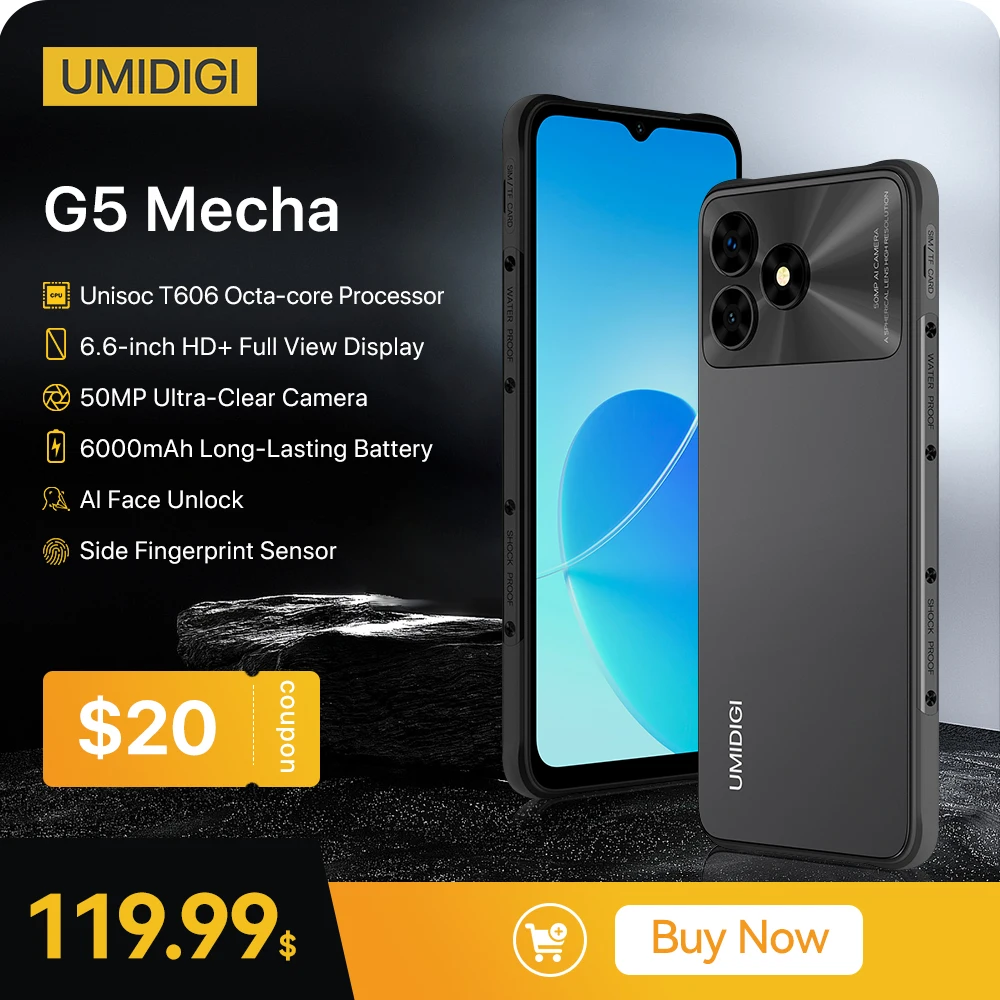 UMIDIGI-G5-Mecha-Smartphone-Android-13-6-6-HD-Screen-8GB-128GB-50MP ...