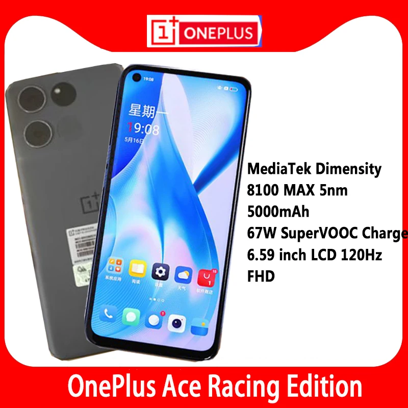 Oneplus ace racing edição 5g telefone inteligente 5000mah bateria 6.59 ...