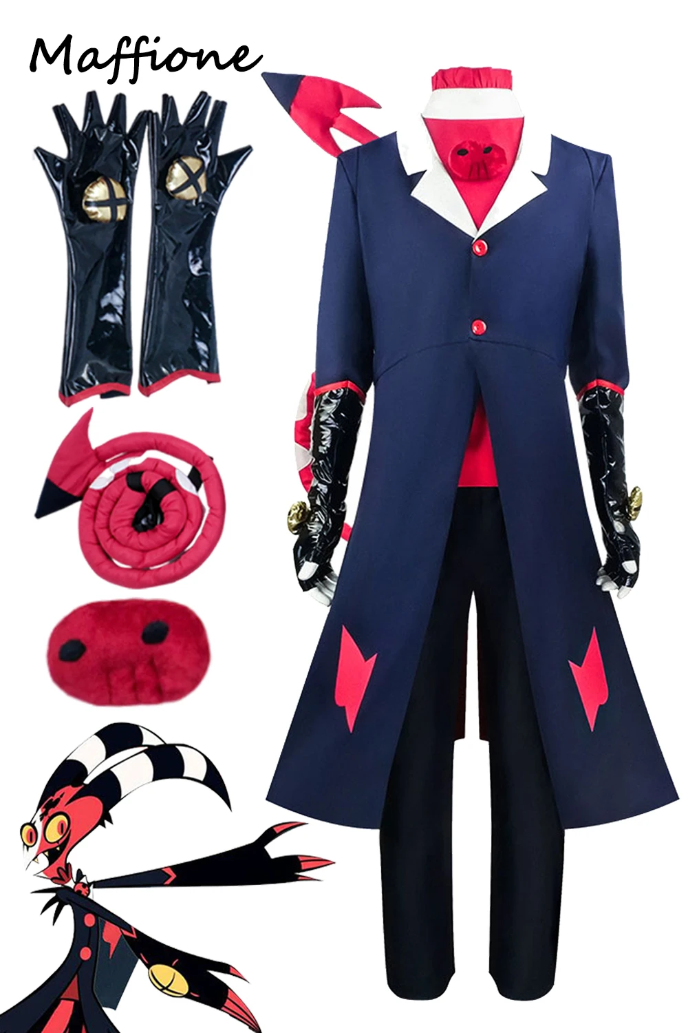 Blitzo Cosplay Costume Anime Cartoon Helluva Cos Boss Roleplay Men ...