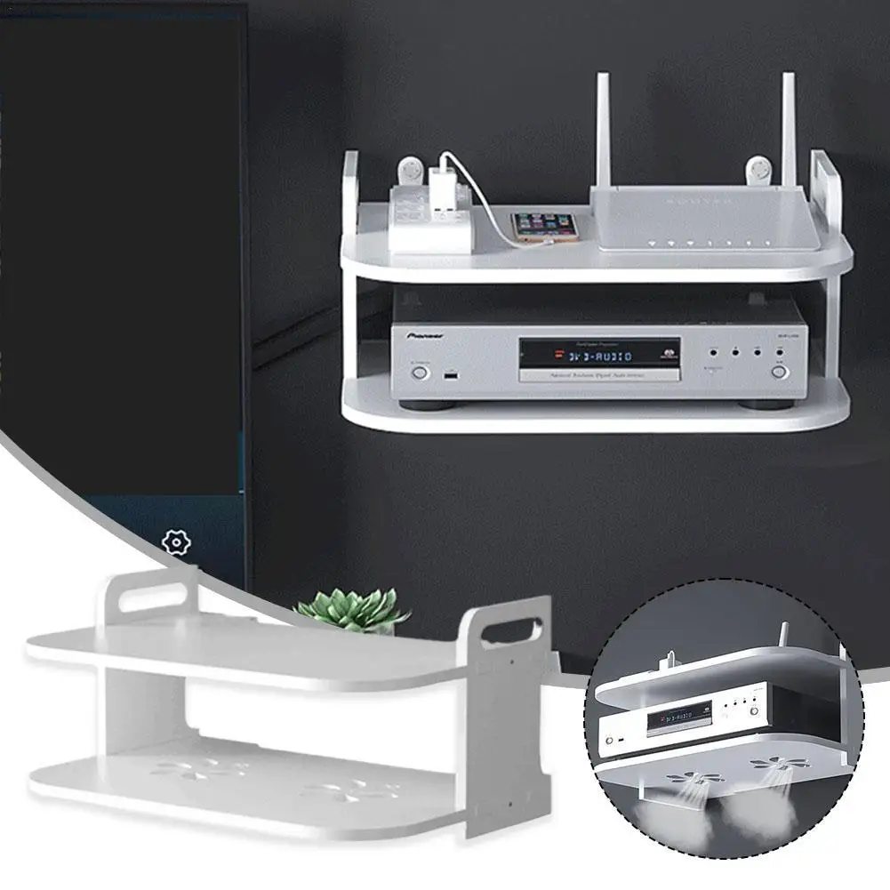 2-Tier-Floating-Shelves-Wifi-Router-Hanging-Layer-Multi-Tap-Outlet-Set ...