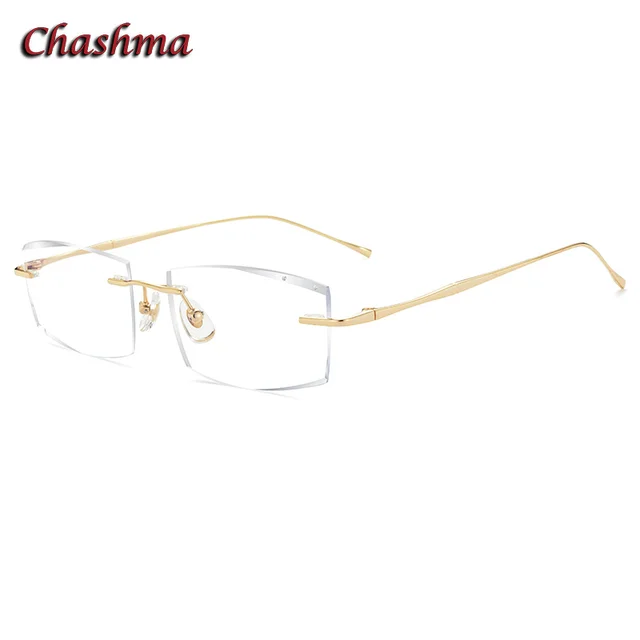 Chashma Men Eyeglass Transparent Lenses Titanium Frame Women Rhinestone ...
