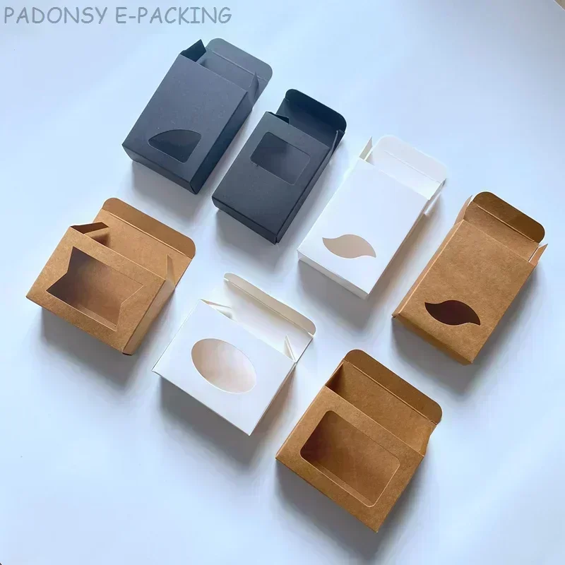 50pcs Kraft Soap Box with Window Packaging for Handmade Soap Solid ...