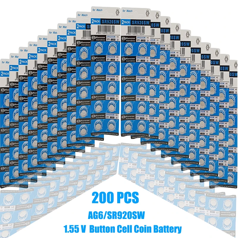 200PCS-Button-Coin-Cell-SR920SW-AG6-LR920-370A-171-LR69-SR920-SR69-1 ...