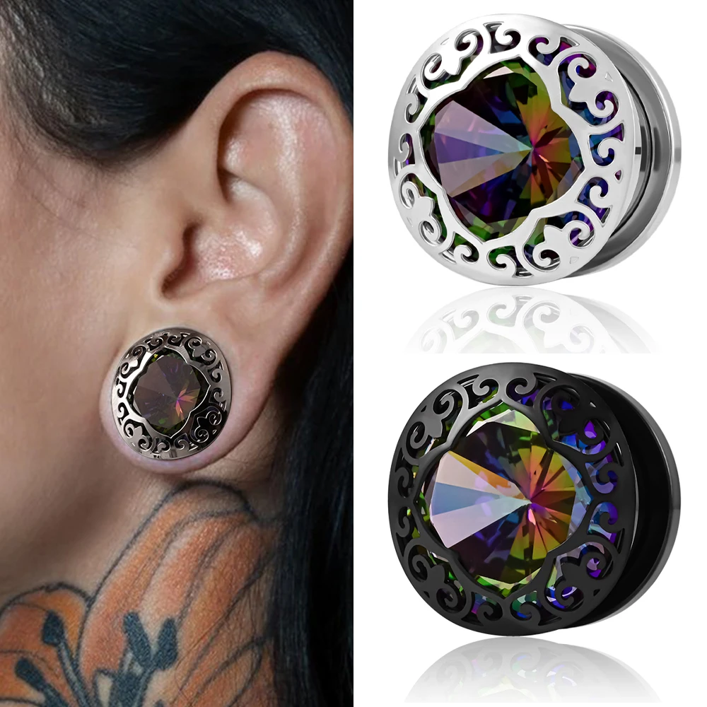0 Gauges Christmas 3mm ~ 16mm Hot Punk Cool Star Ear Gauge Stainless ...