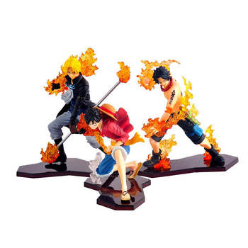 One Piece Figure Running Model Monkey D Luffy Portgas Ace Sabo Backpack ...