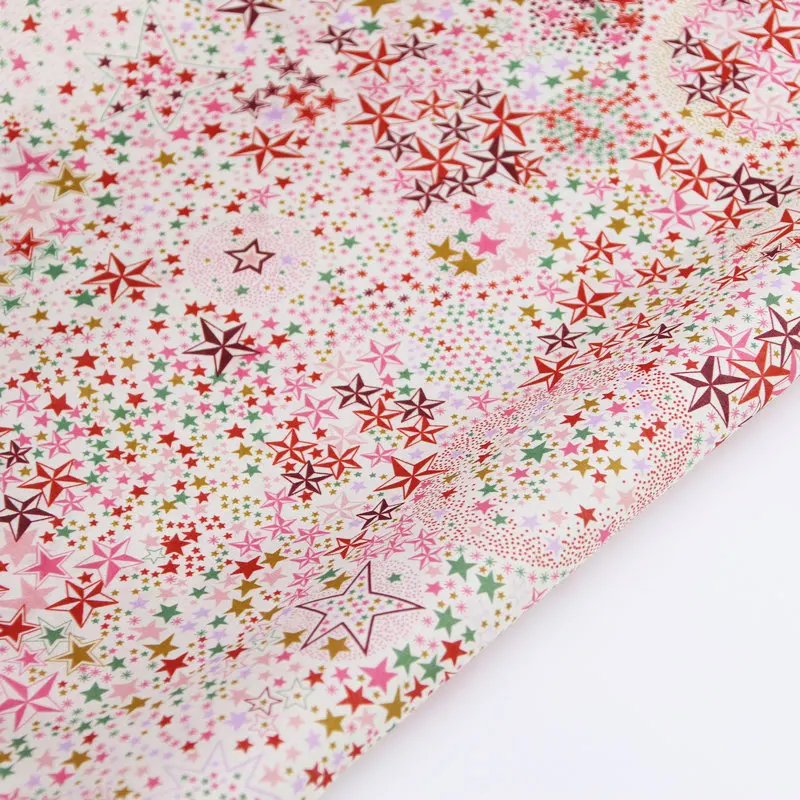100% cotton tana lawn liberty London custom fabric red tiny stars ...