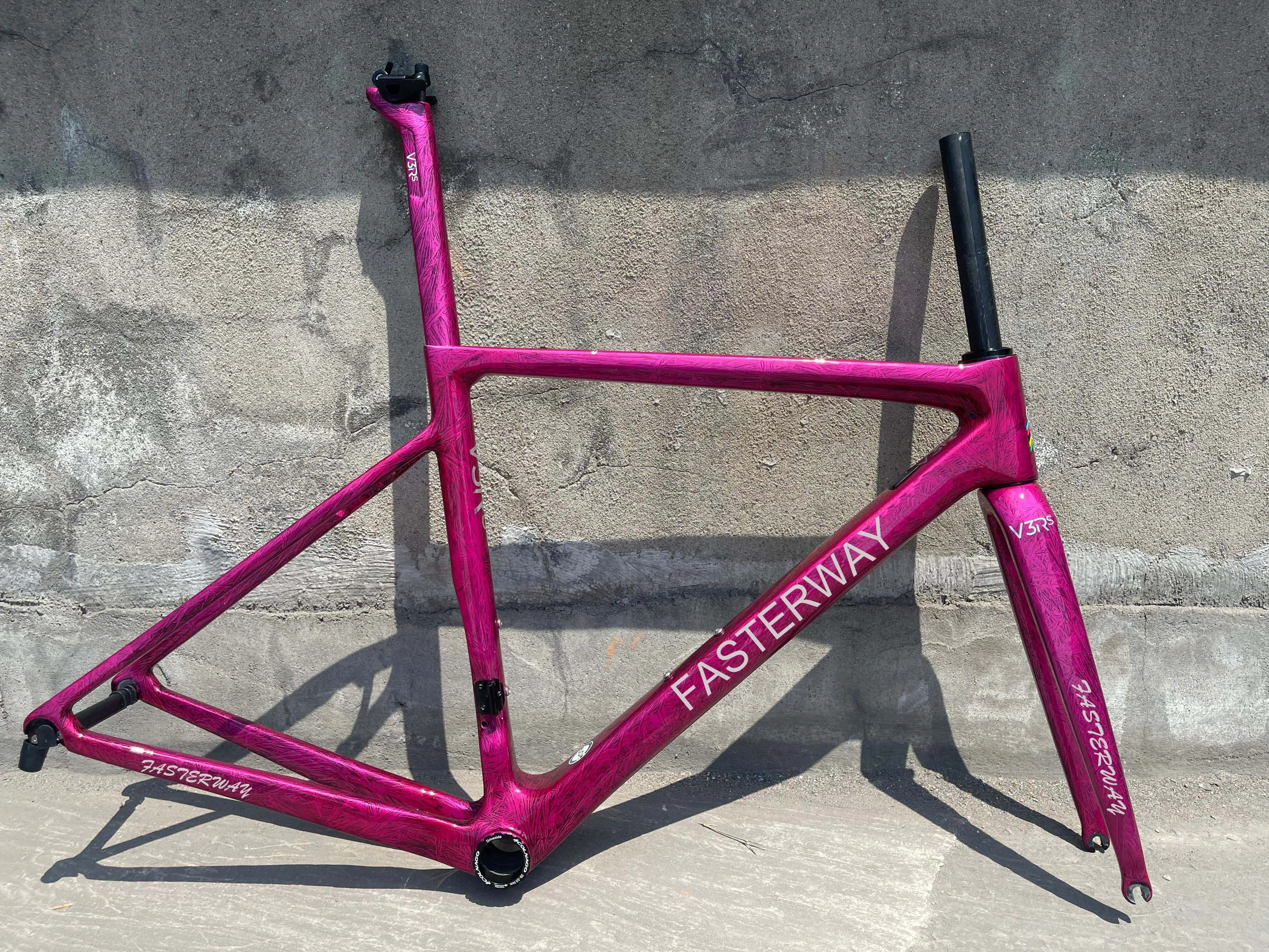 V3RS Ice Rose Pink Frozen Bicycle Frame Marbling Road Bike Carbon ...
