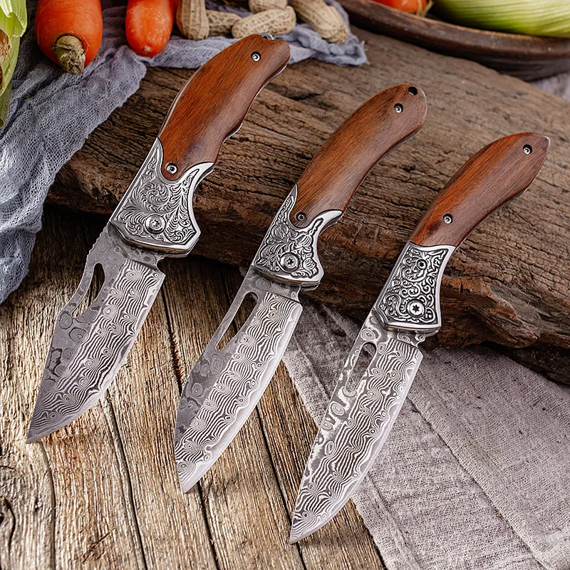Damascus-Steel-Kitchen-Folding-Multi-Purpose-Knife-Fruit-Knife-Handle ...