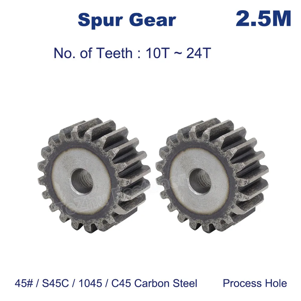 Spur-Gear-2-5M-10T-24T-Flat-Gear-Cylindrical-Gear-Outer-External-Gears ...