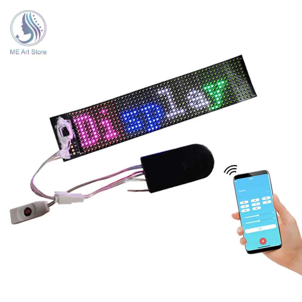 Mini display led bluetooth app controle digital diy nome de rolagem ...