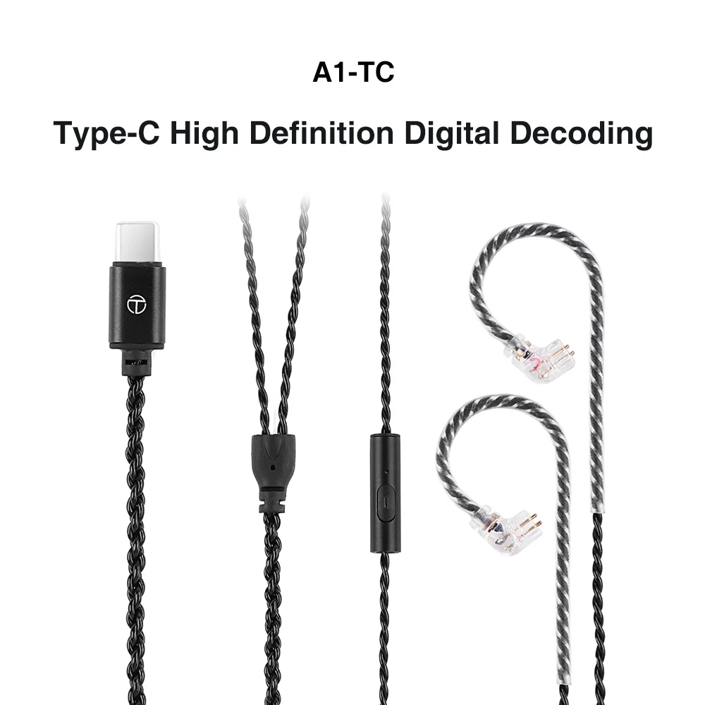 TRN A1 Type C Wired Earphones Cable Upgraded Silver Plated With ...