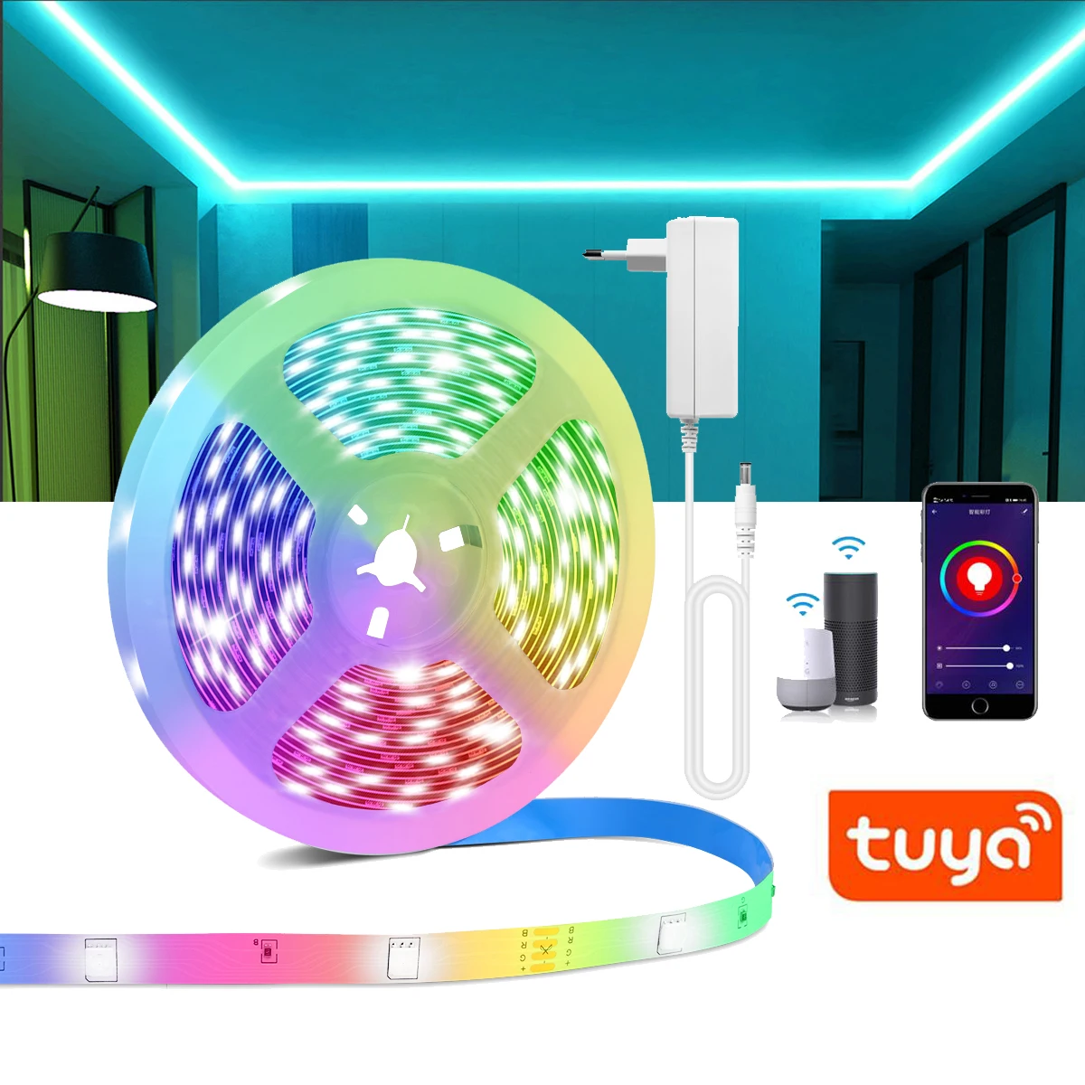 smartlife tuya smart wifi controller with led strip light SMD smart ...
