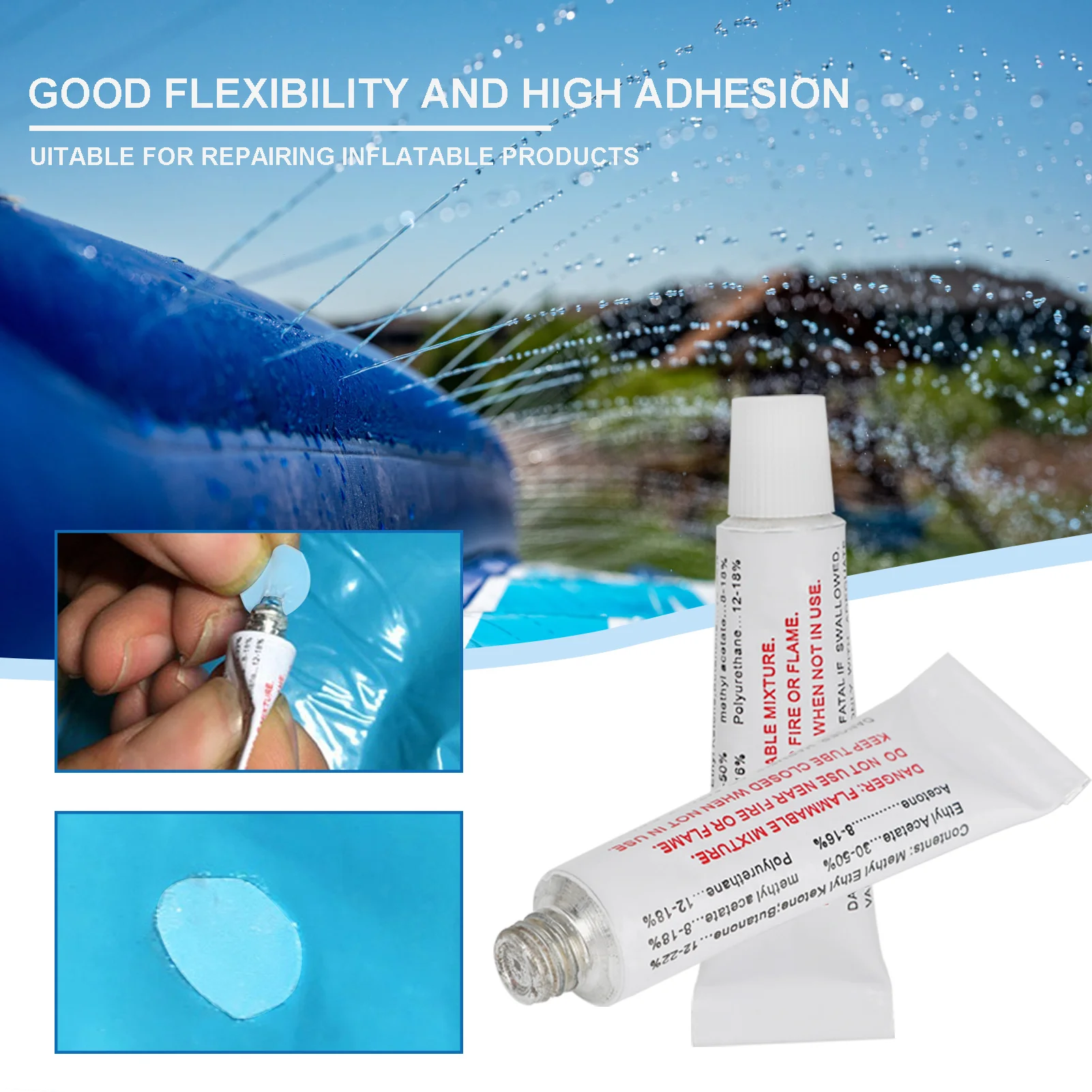 10pcs Inflatables Pool Boats Repair Glue Kit with Patches Transparent ...