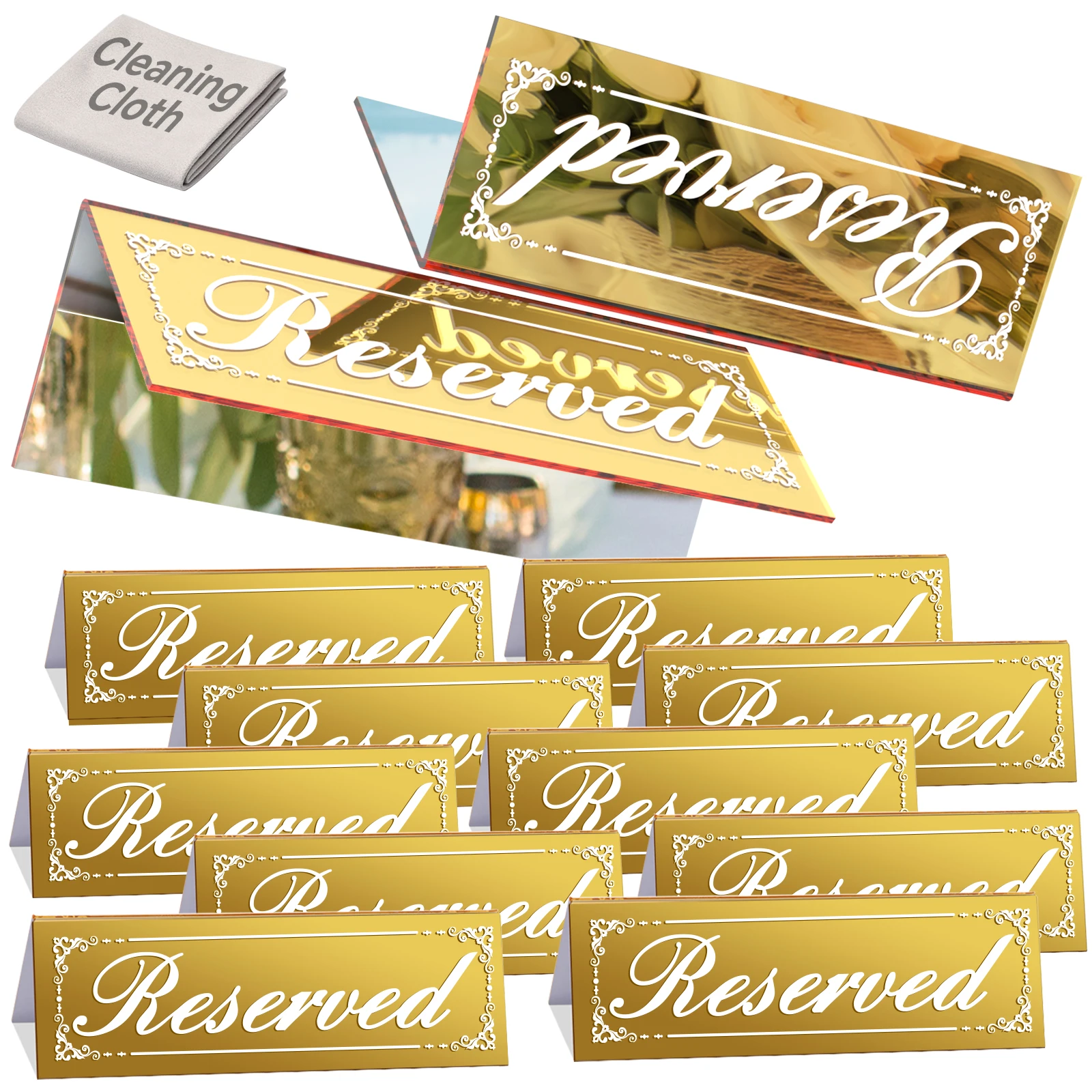 12PCS-Mirrored-Double-Sided-Acrylic-Reserved-Table-Signs-Reserved ...