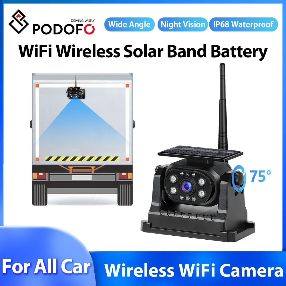 Podofo-Wireless-HD-Solar-Magnetic-WIFI-Camera-Backup-Camera-Reverse-Cam ...