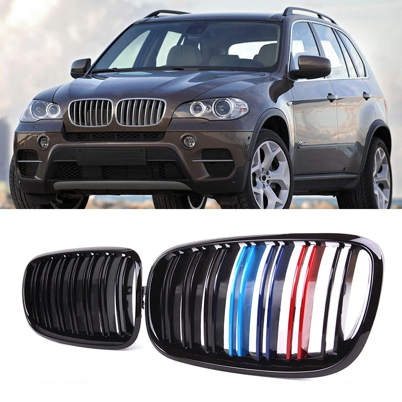 Car-Kidney-Grill-Gloss-Black-M-Racing-Double-Line-Grille-For-BMW-E70 ...