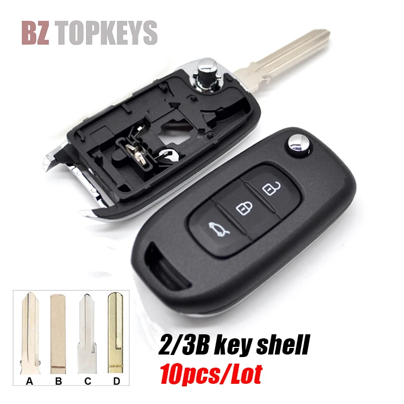 10pcs-Remote-car-key-shell-Cover-3button-for-Renault-Kadjar-Captur ...
