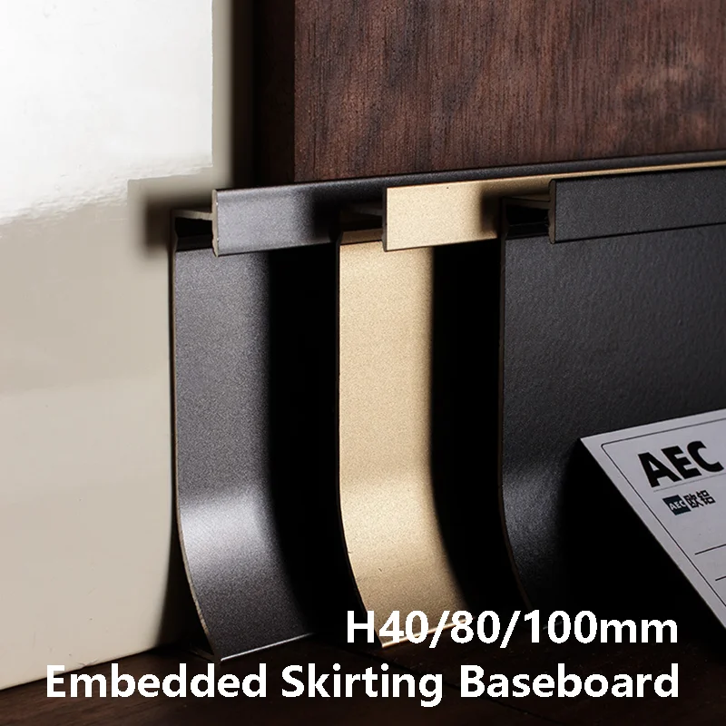 H40/80/100mm Embedded LED Skirting Baseboard Aluminium Profile Channel ...