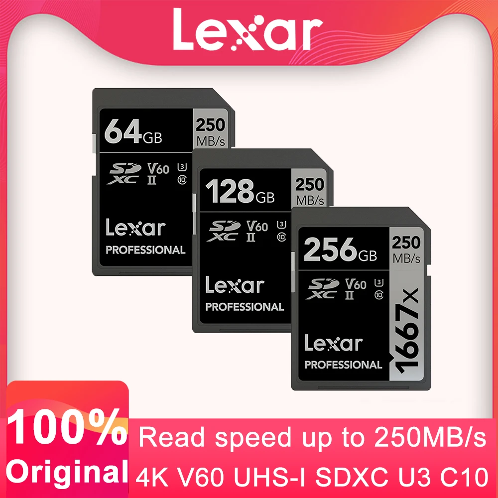 Lexar-SD-Card-1667X-Official-Original-250MB-s-64GB-128GB-256GB-Memory ...