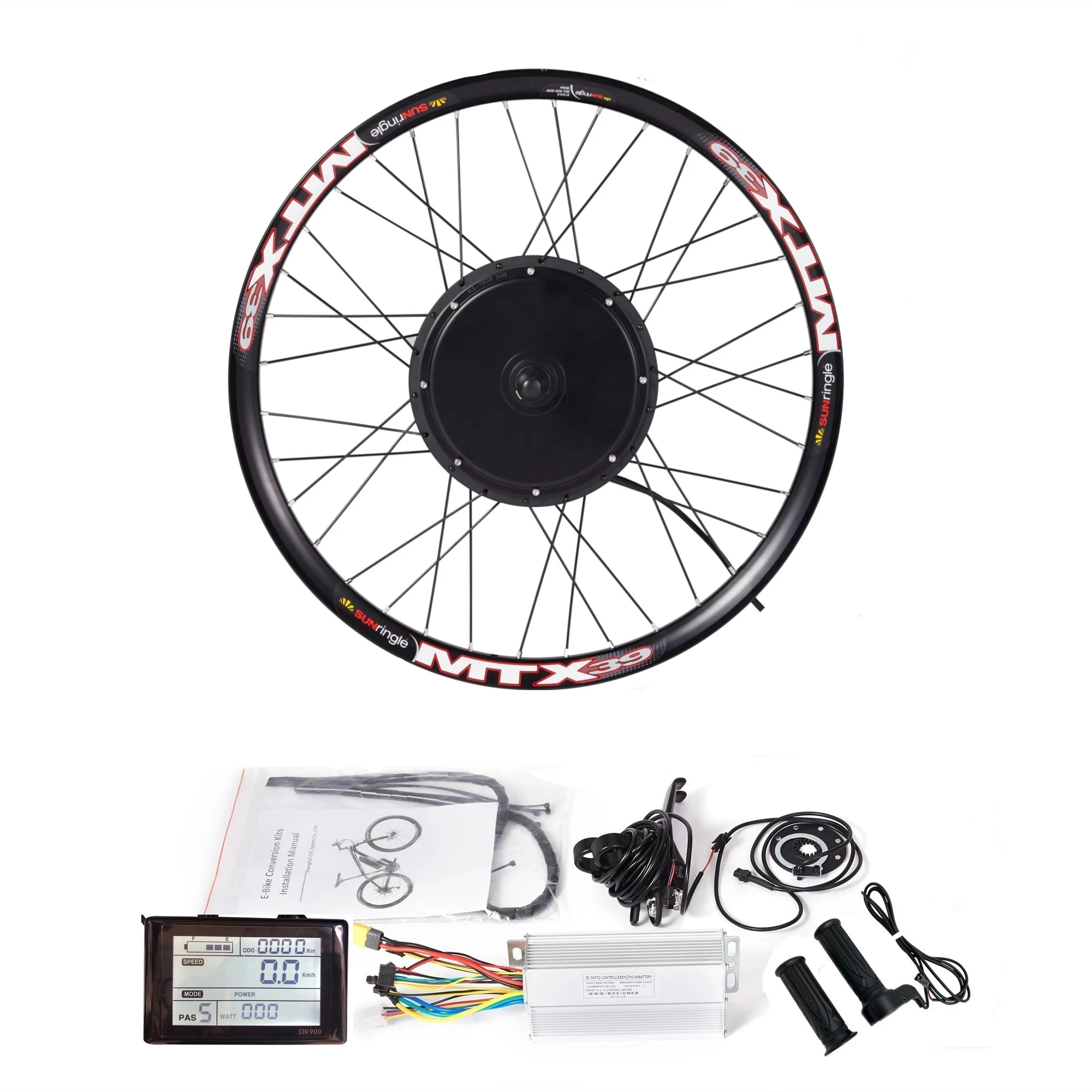 Ebike Conversion Kit 500W/1000W/1500W 48V Rear Hub Motor Wheel MTX 24 ...