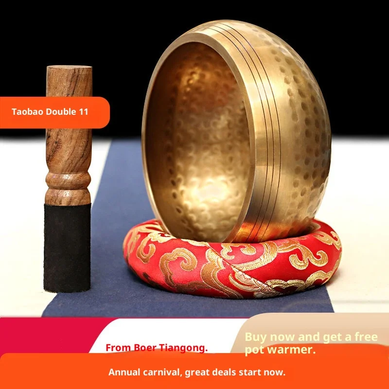 Singing Bowl Nepalese Handmade Brahma Wood Fruit Buddha Sound Bowl Yoga ...