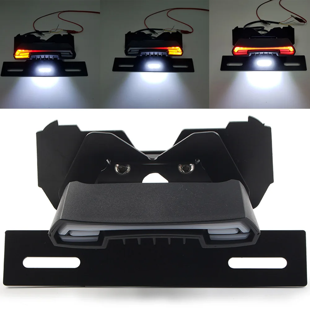 Motorcycle LED Tail Light Turn Signals Blinker Lamp License Plate ...