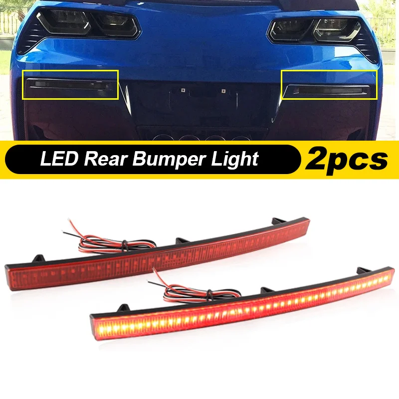 1-Pair-LED-Rear-Bumper-Reflector-Lights-For-Chevy-Corvette-C7-2014-2015 ...