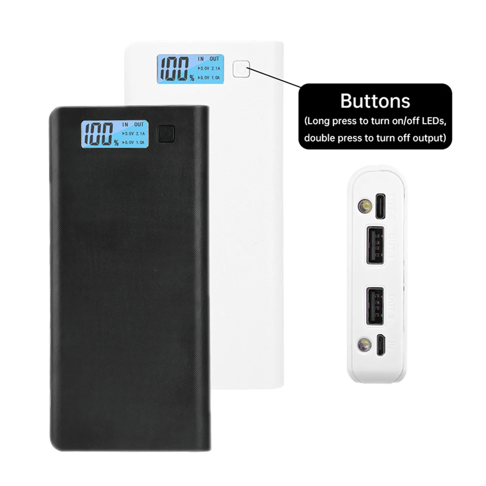 DIY Welding-free 8*18650 Battery Power Bank Case Charge Storage Box 5V ...